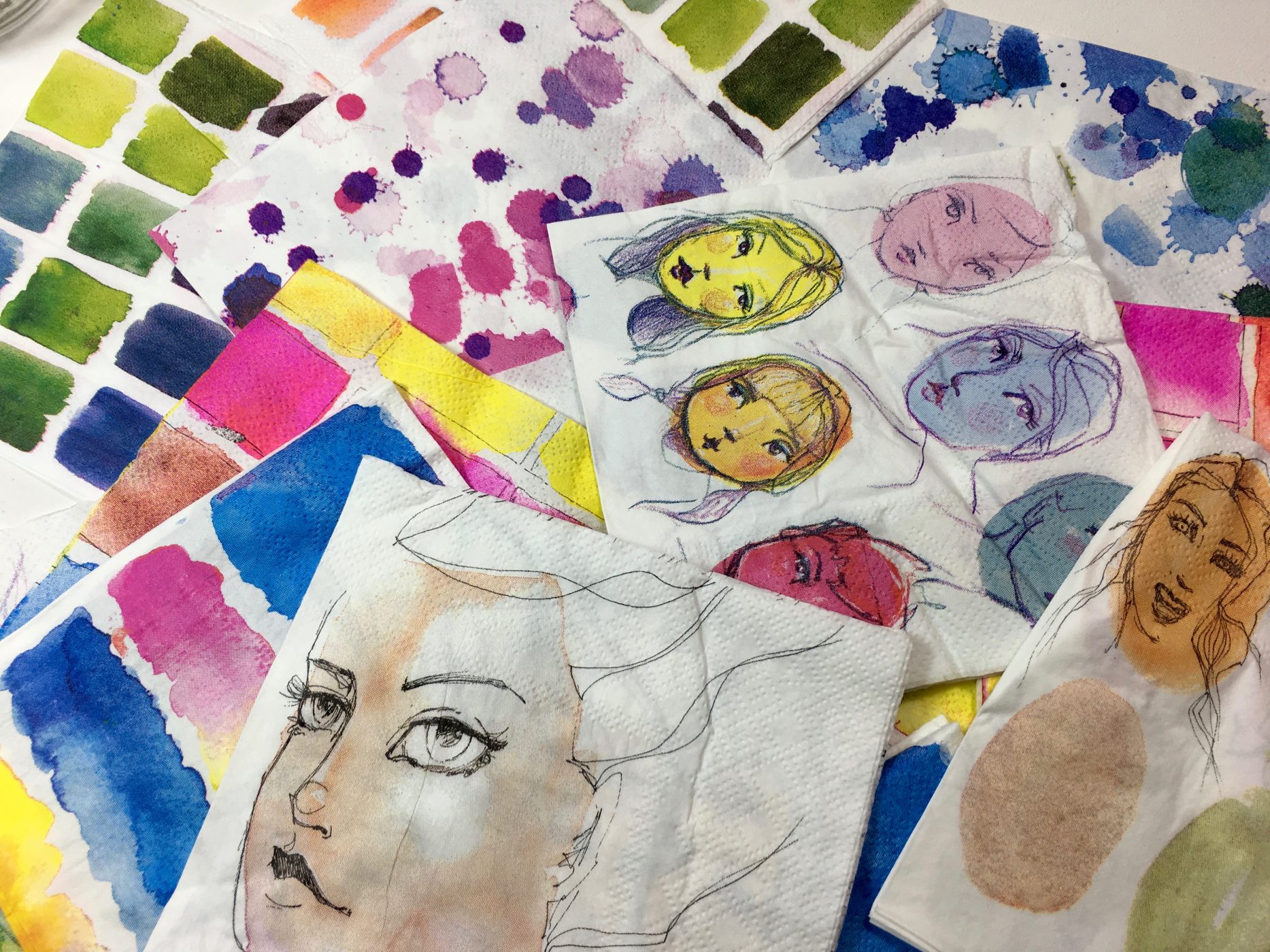 Beautiful Faces Decoupaged Candle Holder | Jane Davenport