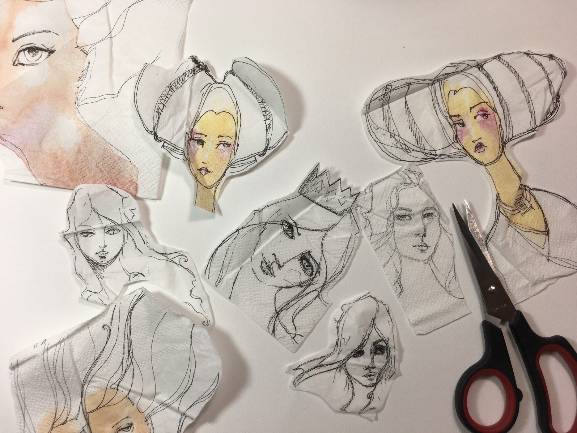 Beautiful Faces Decoupaged Candle Holder | Jane Davenport