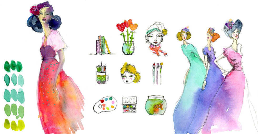 Whimsical Girls Art Journal | Beautiful faces to colour on a variety of ...